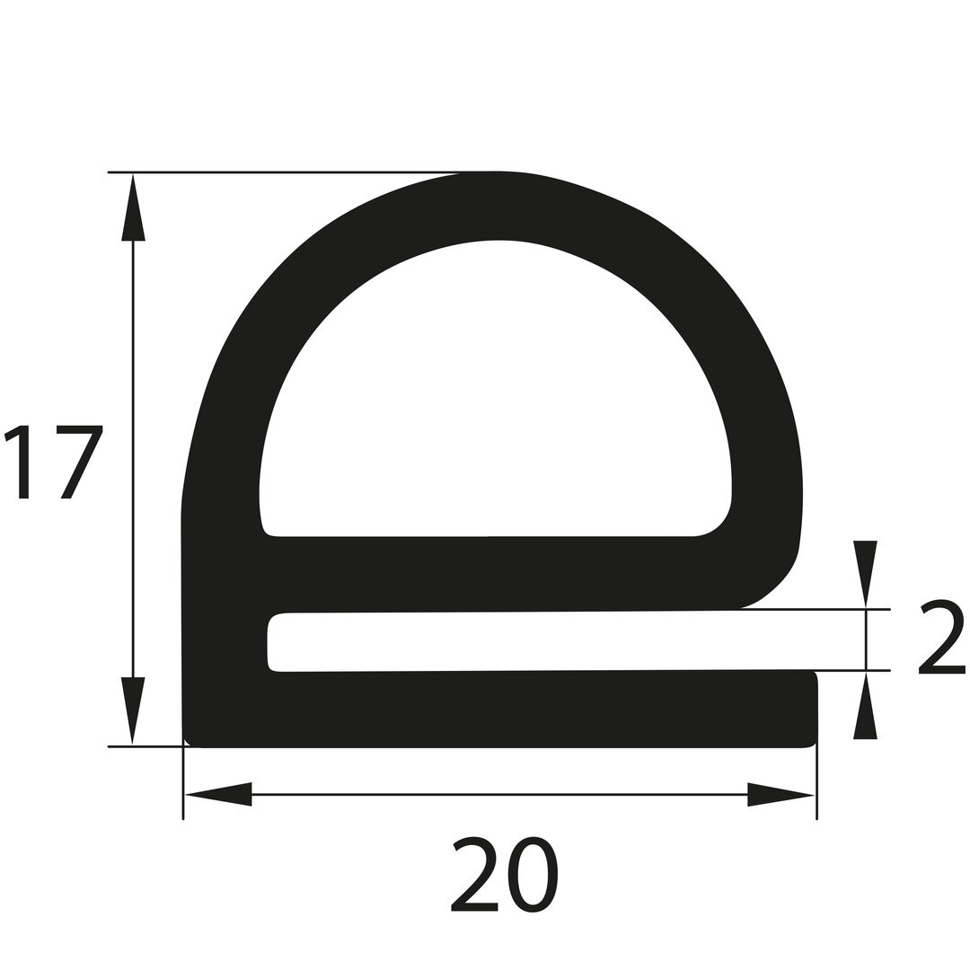 SMI DP24 EPDM D-Profil 20x17 mm Hohlprofil Gummidichtung